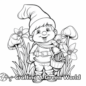 Spring Gnome Coloring Pages - Free & Printable!