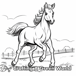 Running Horse Coloring Pages - Free & Printable!