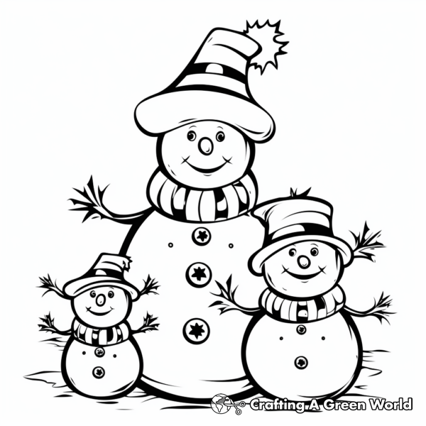 Snowman Family Coloring Pages - Free & Printable!