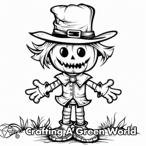 Pumpkin Scarecrow Coloring Pages - Free & Printable!
