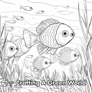 School Of Fish Coloring Pages - Free & Printable!
