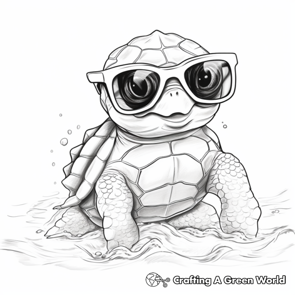 Turtle With Sunglasses Coloring Pages - Free & Printable!