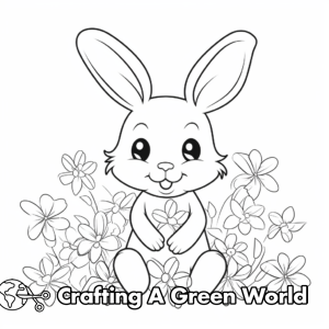 Bunny With Flowers Coloring Pages - Free & Printable!