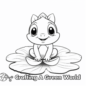 Frog On Lily Pad Coloring Pages - Free & Printable!