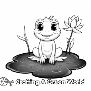 Frog On Lily Pad Coloring Pages - Free & Printable!