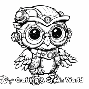 Steampunk Owl Coloring Pages - Free & Printable!