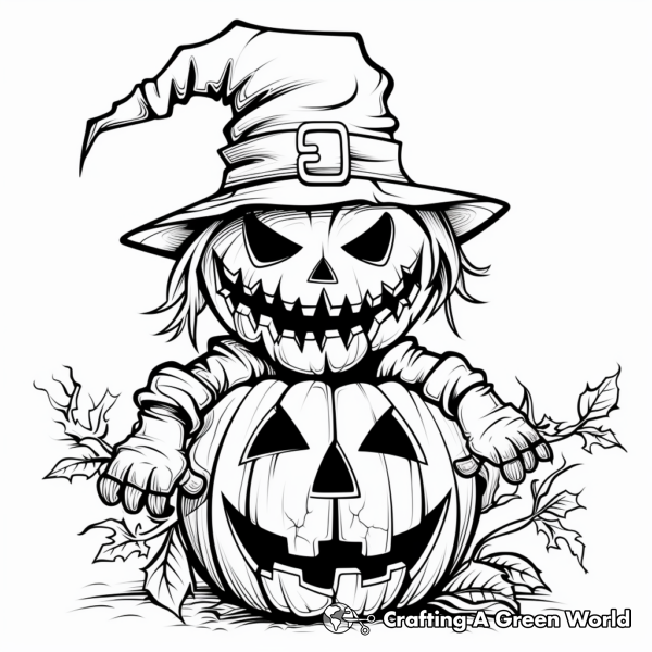 Pumpkin Scarecrow Coloring Pages - Free & Printable!