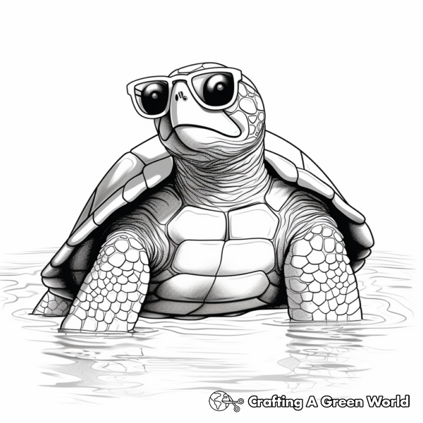 Turtle With Sunglasses Coloring Pages - Free & Printable!
