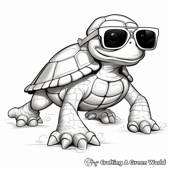 Turtle With Sunglasses Coloring Pages - Free & Printable!