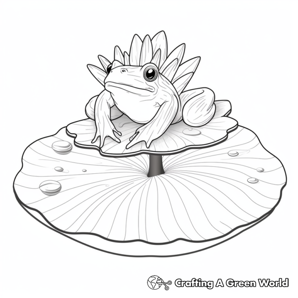Frog On Lily Pad Coloring Pages - Free & Printable!