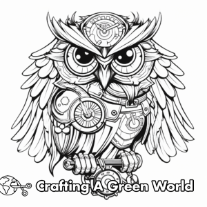 Steampunk Owl Coloring Pages - Free & Printable!