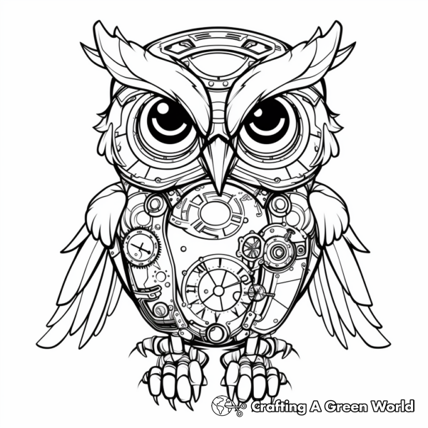 Steampunk Owl Coloring Pages - Free & Printable!