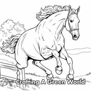 Horse Jumping Coloring Pages - Free & Printable!