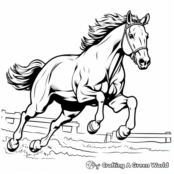 Horse Jumping Coloring Pages - Free & Printable!