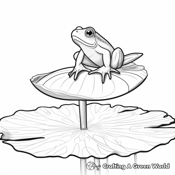 Frog On Lily Pad Coloring Pages - Free & Printable!