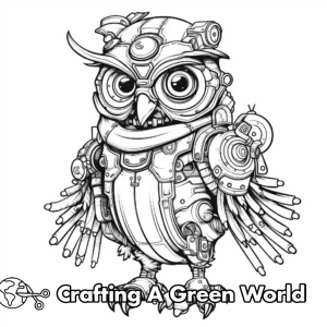 Steampunk Owl Coloring Pages - Free & Printable!