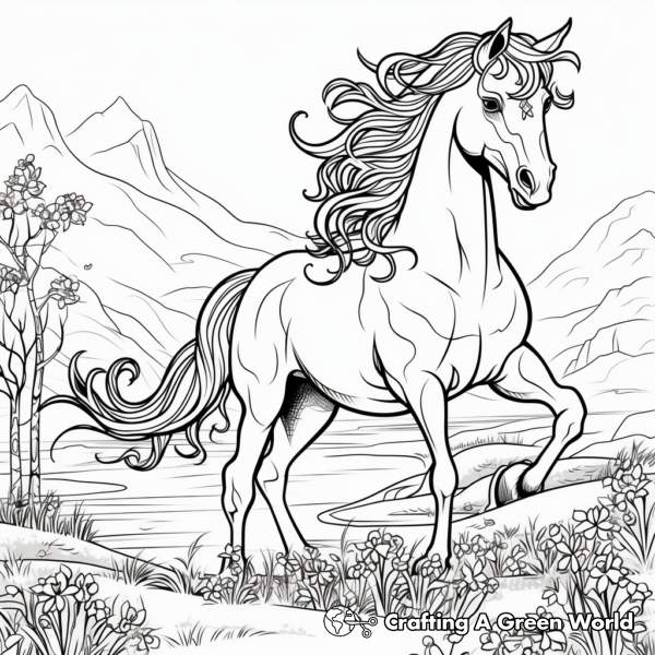 Unicorn Horse Coloring Pages - Free & Printable!