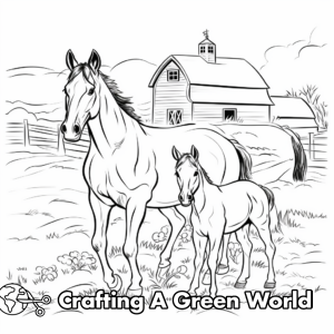 Horse Farm Coloring Pages - Free & Printable!