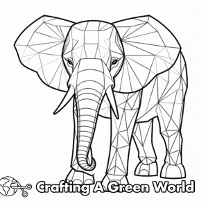 Geometric Elephant Coloring Pages - Free & Printable!