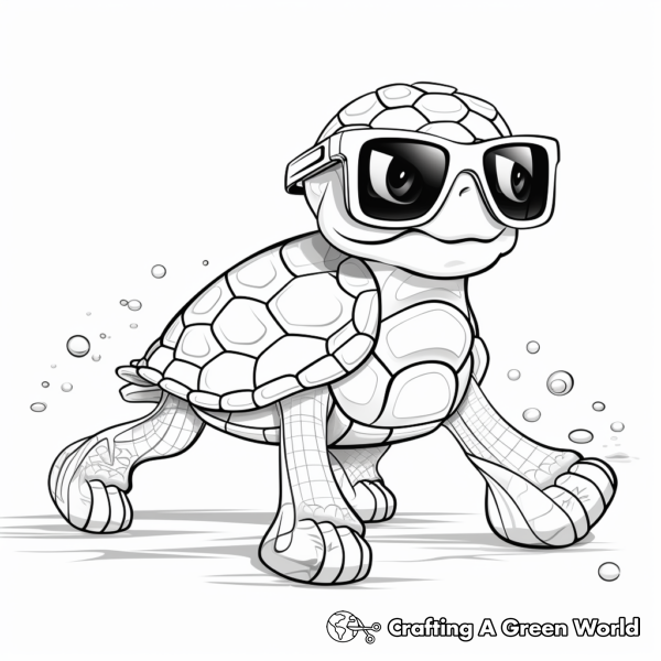 Turtle With Sunglasses Coloring Pages - Free & Printable!