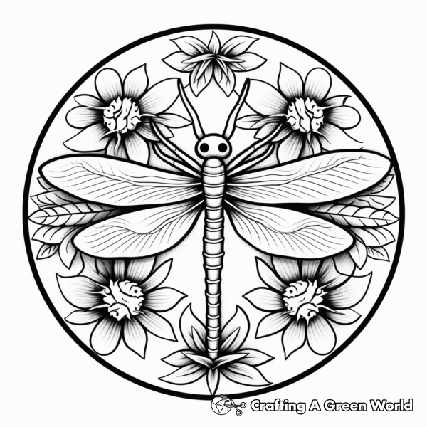 Dragonfly Mandala Coloring Pages