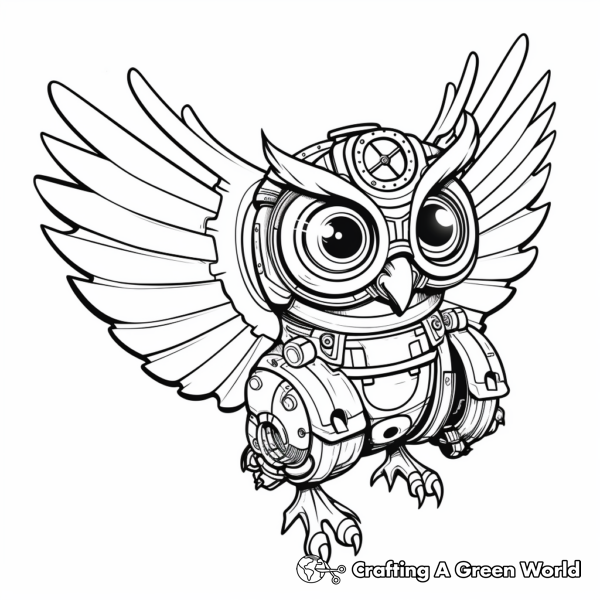 Steampunk Owl Coloring Pages - Free & Printable!