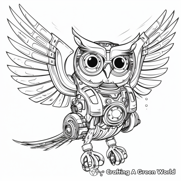 Steampunk Owl Coloring Pages - Free & Printable!
