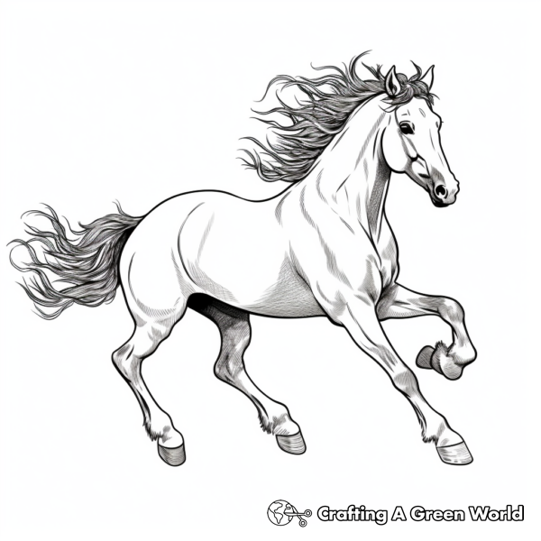 Running Horse Coloring Pages - Free & Printable!