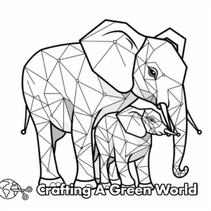 Geometric Elephant Coloring Pages - Free & Printable!
