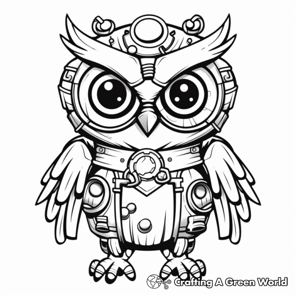 Steampunk Owl Coloring Pages - Free & Printable!