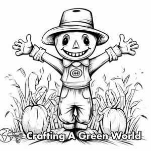 Pumpkin Scarecrow Coloring Pages - Free & Printable!