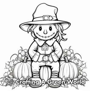 Pumpkin Scarecrow Coloring Pages - Free & Printable!