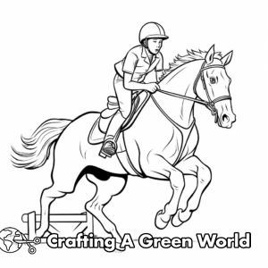 Horse Jumping Coloring Pages - Free & Printable!