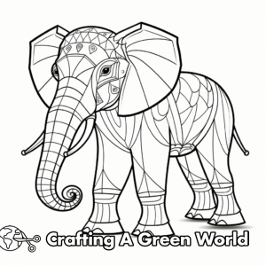 Geometric Elephant Coloring Pages - Free & Printable!