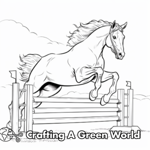 Horse Jumping Coloring Pages - Free & Printable!