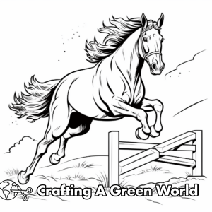 Horse Jumping Coloring Pages - Free & Printable!