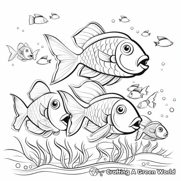 School Of Fish Coloring Pages - Free & Printable!