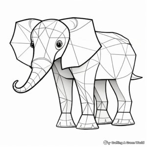 Geometric Elephant Coloring Pages - Free & Printable!