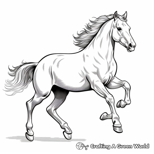 Running Horse Coloring Pages - Free & Printable!
