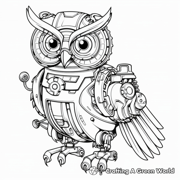 Steampunk Owl Coloring Pages - Free & Printable!