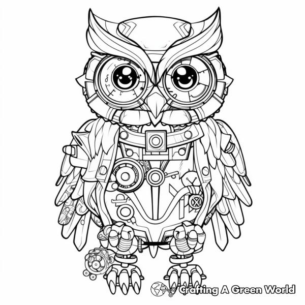 Steampunk Owl Coloring Pages - Free & Printable!