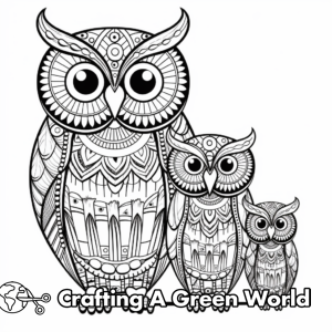 Owl Zentangle Coloring Pages - Free & Printable!