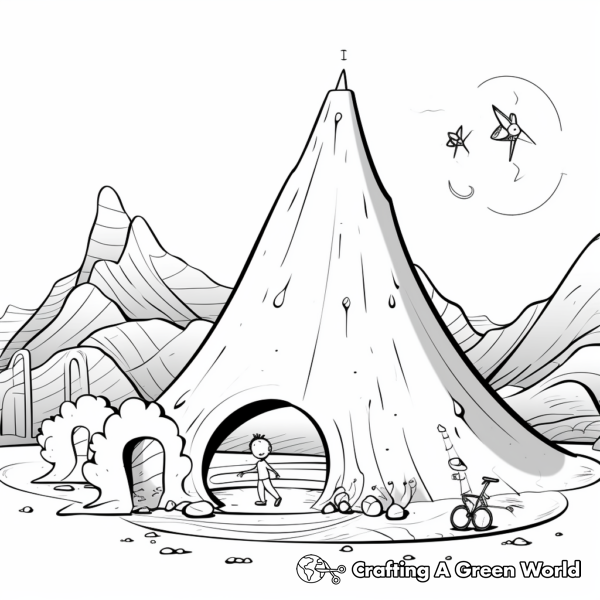 V Is For Volcano Coloring Pages - Free & Printable!