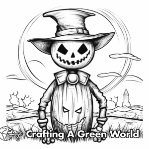 Pumpkin Scarecrow Coloring Pages - Free & Printable!