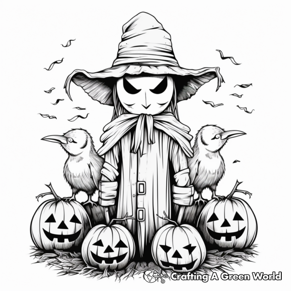 Pumpkin Scarecrow Coloring Pages - Free & Printable!