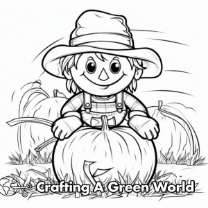 Pumpkin Scarecrow Coloring Pages - Free & Printable!