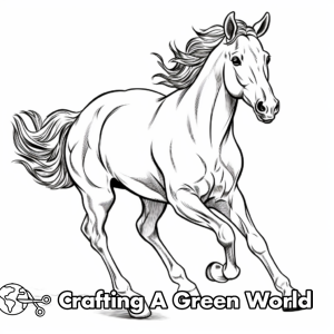 Running Horse Coloring Pages - Free & Printable!