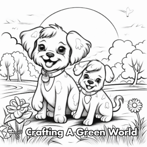 Rainbow Dog Coloring Pages - Free & Printable!