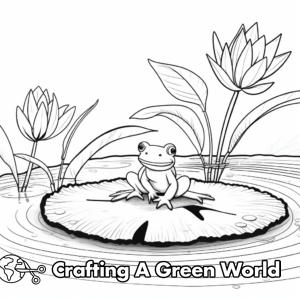 Frog On Lily Pad Coloring Pages - Free & Printable!