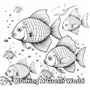 School Of Fish Coloring Pages - Free & Printable!